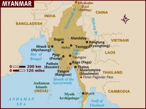 Myanmar (Birmania) Informacion y mapa