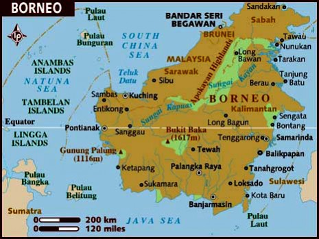 Borneo (Malasia) Inofrmación y mapa